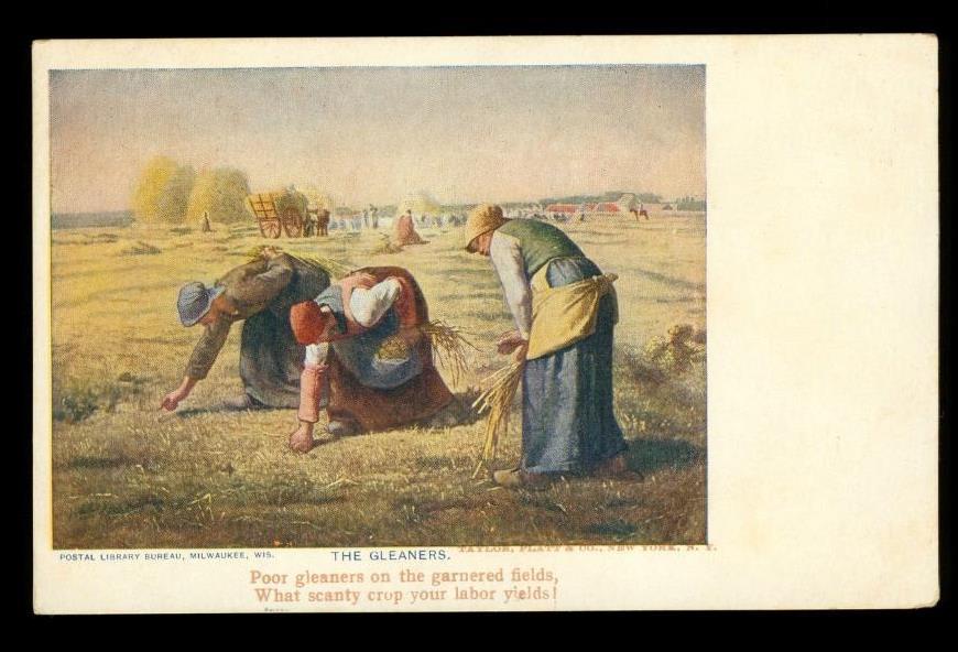 Vintage UDB Postcard The Gleaners Farming Agriculture Taylor Platt ...