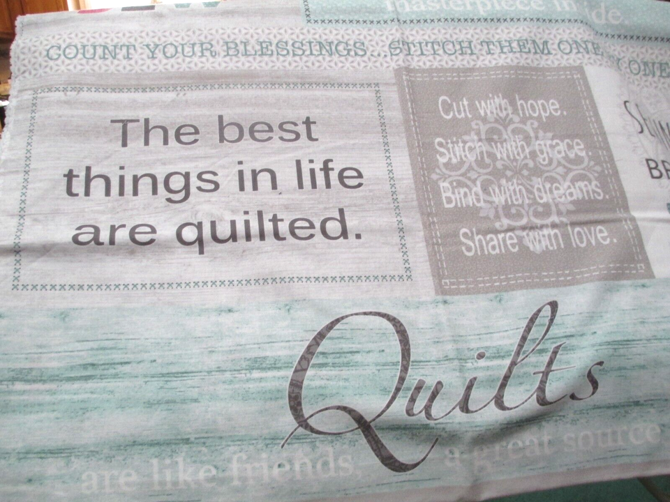 Fabric Benartex Panel "Words to Quilt By" Heartfelt Quilt Quotes $8.95 ...