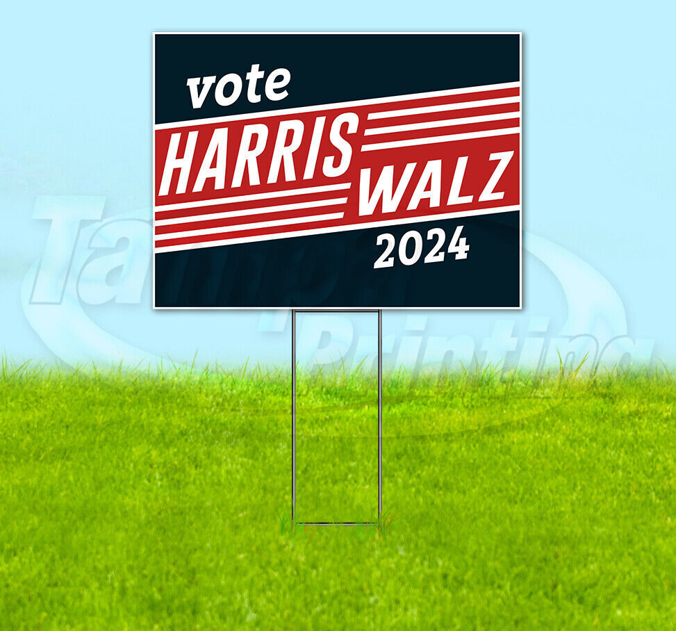 HARRIS WALZ 2024 18x24 Yard Sign Snipe Election President YS00079 ...