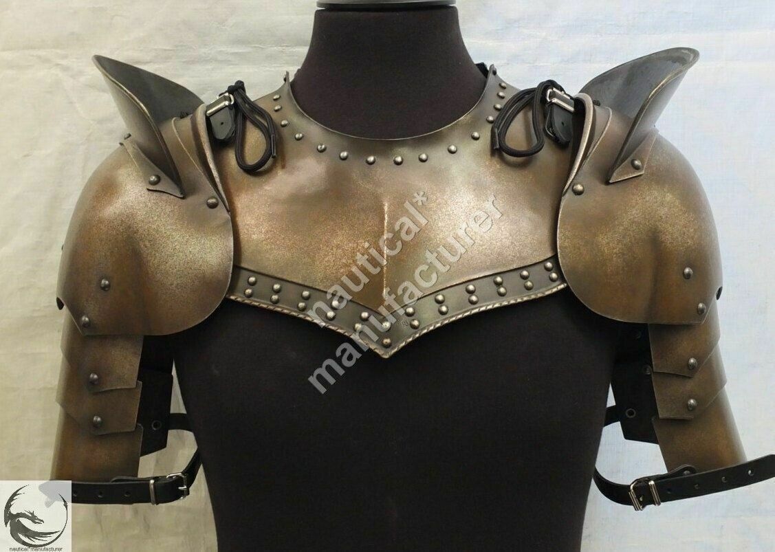 Medieval Pauldrons Shoulder & Armor Gorget LARP Cosplay Knight armor ...