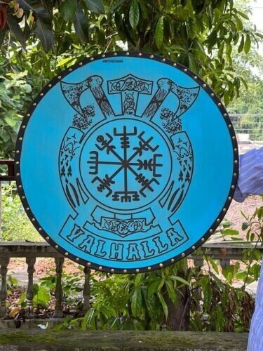 Medieval Shield Wooden Knight Battle Warrior Viking Round Carving ...