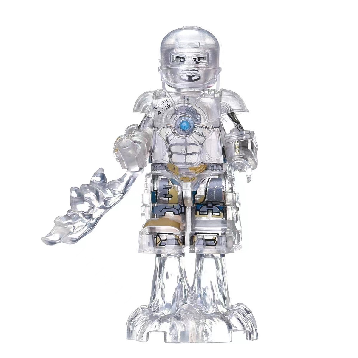 Transparent Tony Stark Mark I Iron Man Armor Minifigures Weapons and ...