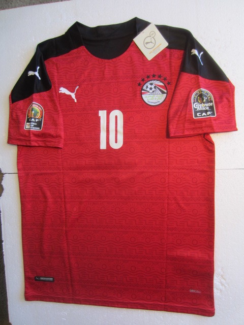 Mohamed Salah 2021 Africa Cup of Nations Stadium Red Home Soccer Jersey ...