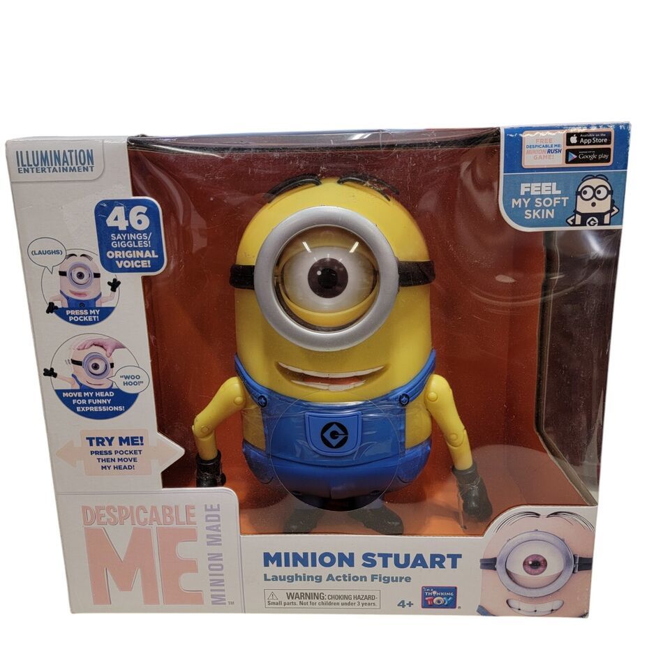 Despicable Me Minion Stuart Laughing Action Figure Thinkway Toy talks ...