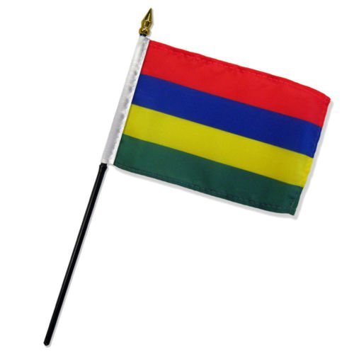 RFCO Mauritius 4''x6'' Flag Desk Set Table Stick Gold Base Best Garden ...