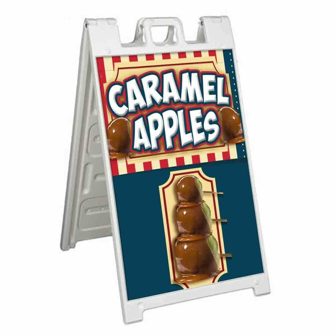 CARAMEL APPLES Signicade 24x36 A Frame Plastic Sidewalk Sign CARNIVAL ...