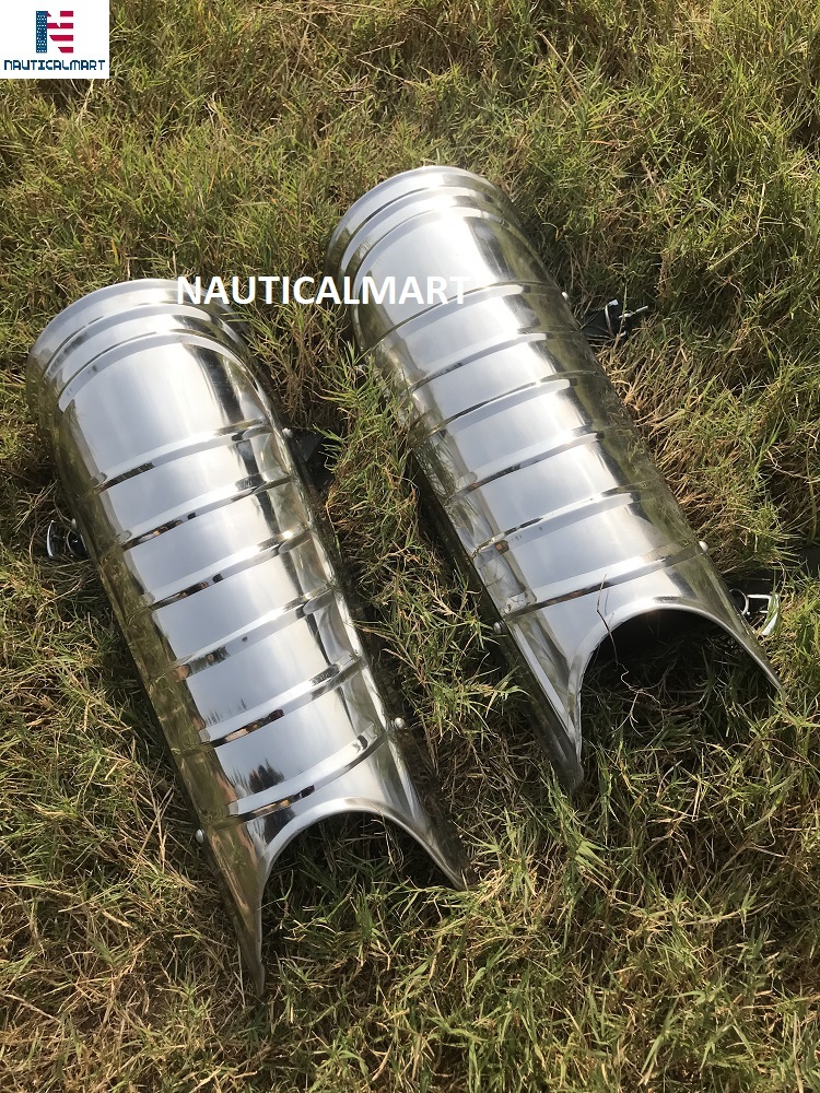 Medieval Steel Leg Greaves Guards Leg Armor Protection Silver steel ...