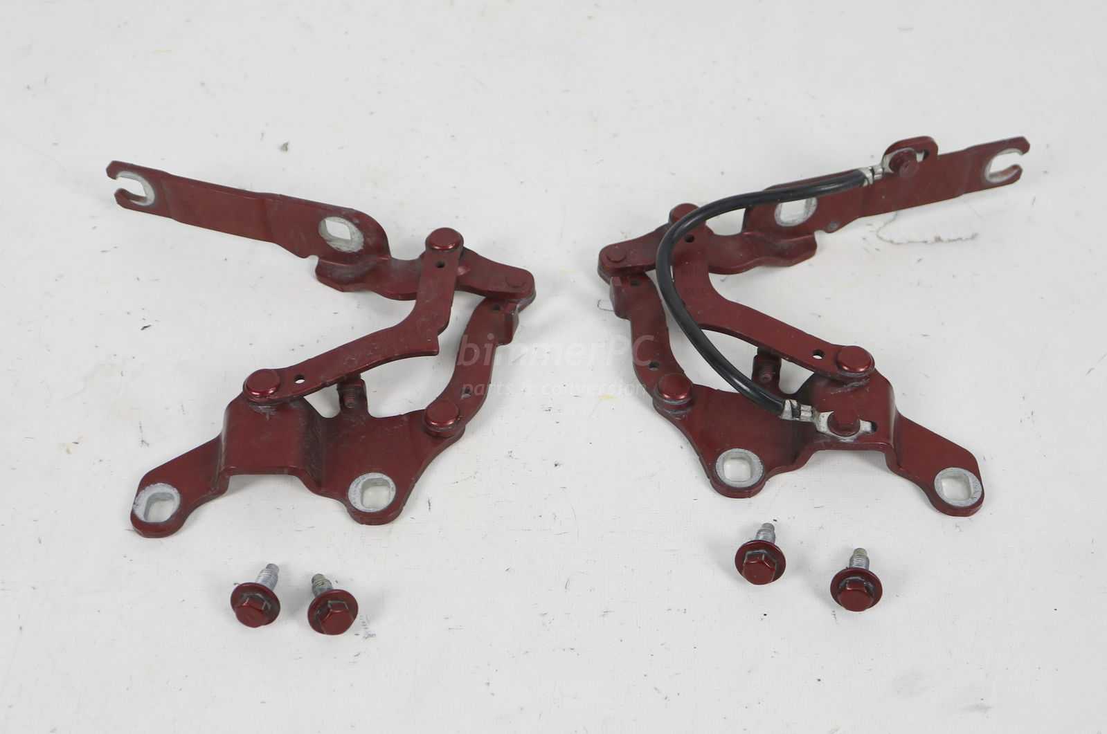 BMW E90 Front Hood Hinges Left Right Mounting Brackets Red E92 E93 2006 ...