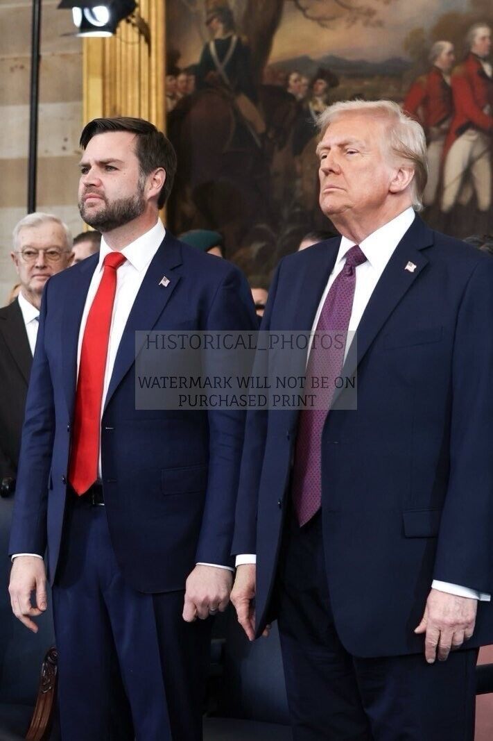 PRESIDENT DONALD TRUMP AND VP J.D. VANCE AT INAUGURATION 2025 4X6 PHOTO ...