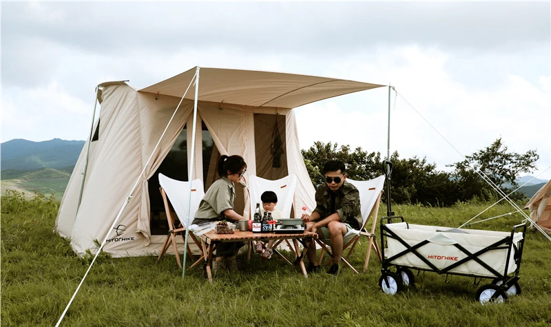 Hitorhike new arrival glamping waterproof cotton canvas tent spring ...