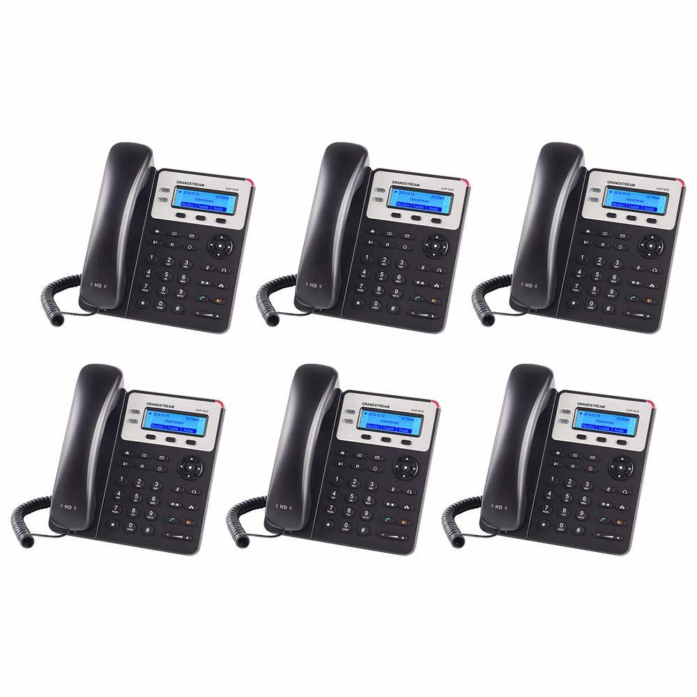 Grandstream GXP1625 IP Phone 6-Pack, Dual SIP Accounts, HD Audio, 3-Way ...