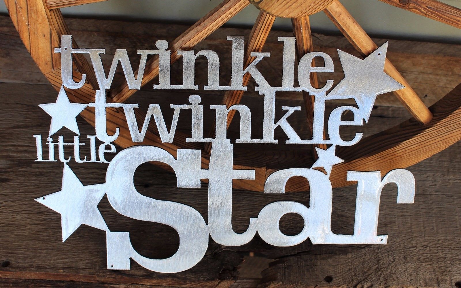 Twinkle Twinkle Little Star Metal Wall Art Decor 17" x 12" - Sculptures ...