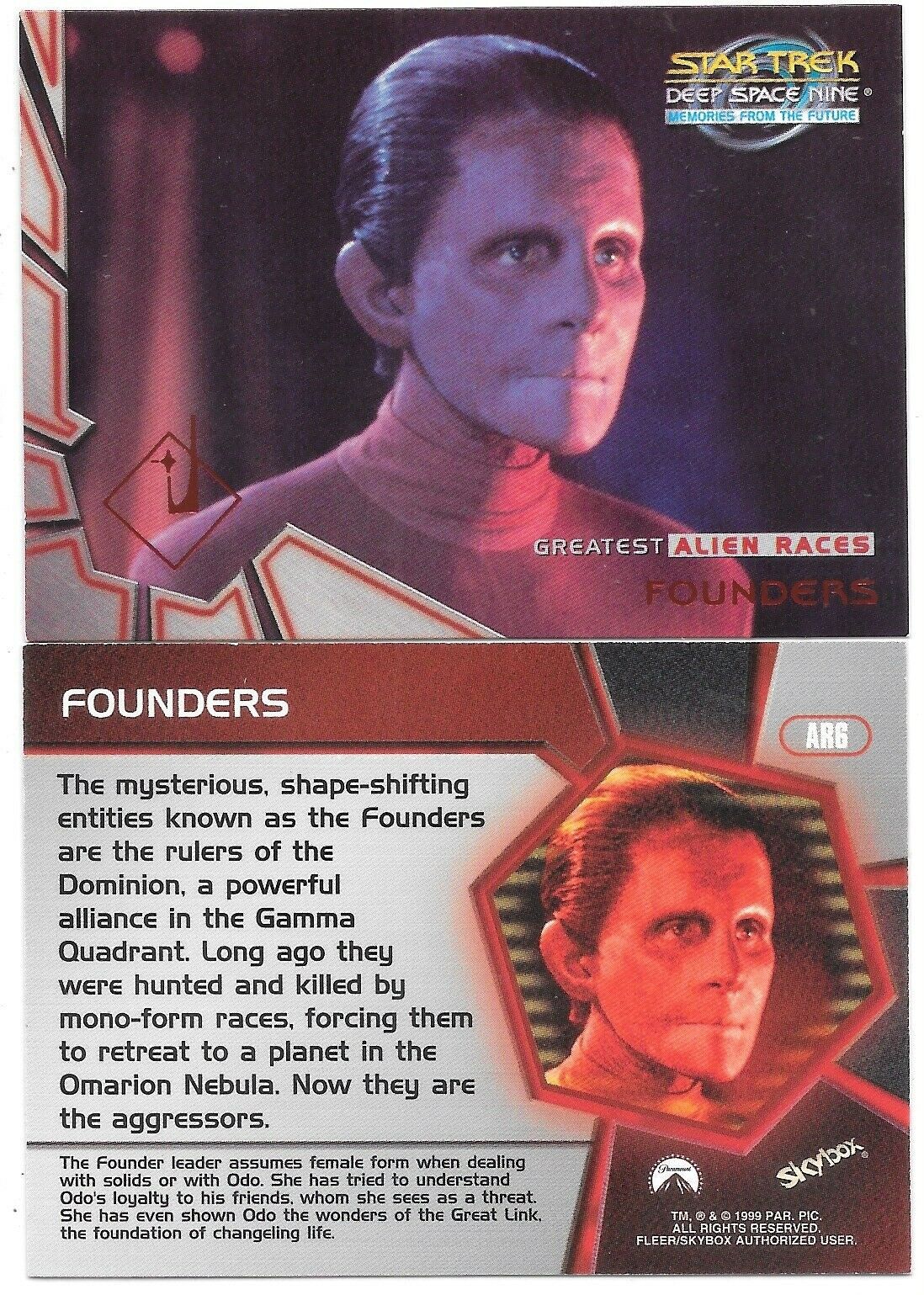 Star Trek Deep Space Nine MFTF Trading Cards Aliens Races Subset 1999 ...