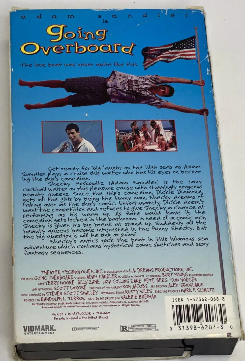 ADAM SANDLER IS GOING OVERBOARD VHS MOVIE 1ST STARRING ROLE - VHS Tapes