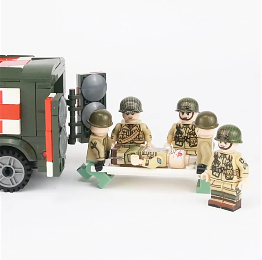 WW2 US Army Military Medic Team Minifigures Set The Dodge WC-54 and ...
