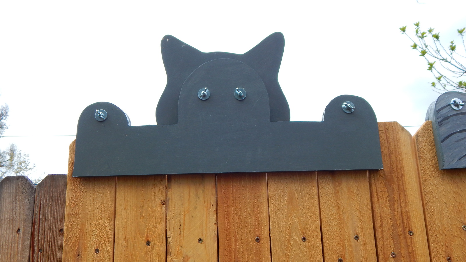 Custom Cat Kitty Fence Peeker Outdoor Yard Garden Party Playground ...