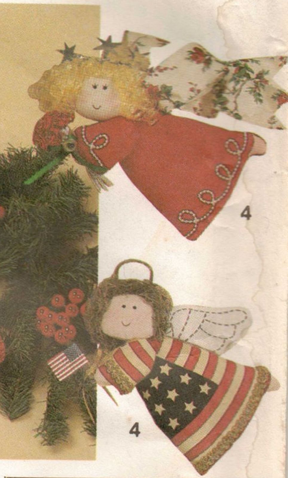 Xmas Standing Angel Southwest Victorian Tree Topper Animal Ornament Sew ...