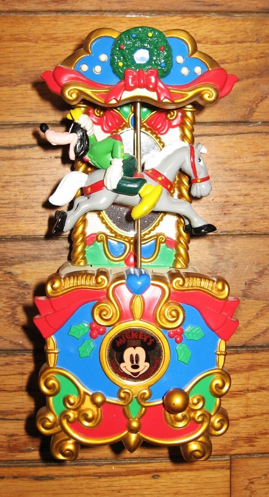 Disney's Goofy On Horse - Mickey's Holiday Carousel Wind Up Music Box ...