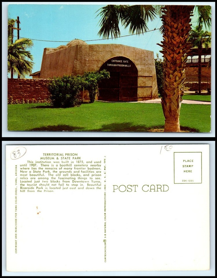 ARIZONA Postcard - Yuma, Old Territorial Prison, Entrance Gate P23 ...