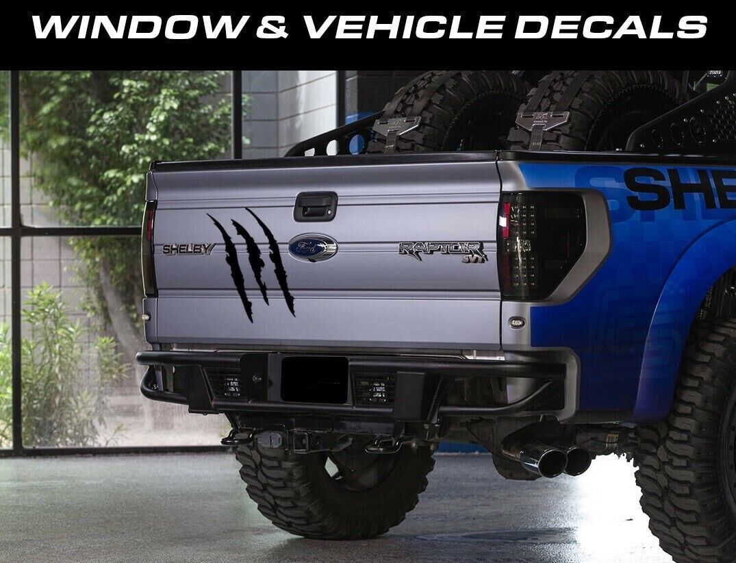 Fits Ford F150 Raptor SVT Tailgate CLAW Scratch Mark Graphic Decal ...