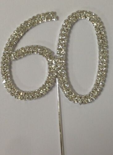 Crystal Number 60 Silver Bling 60th Birthday 60th Anniversary Cake ...