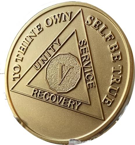 5 Year AA Medallion Premium Bronze Sobriety Chip - Laminating Machines