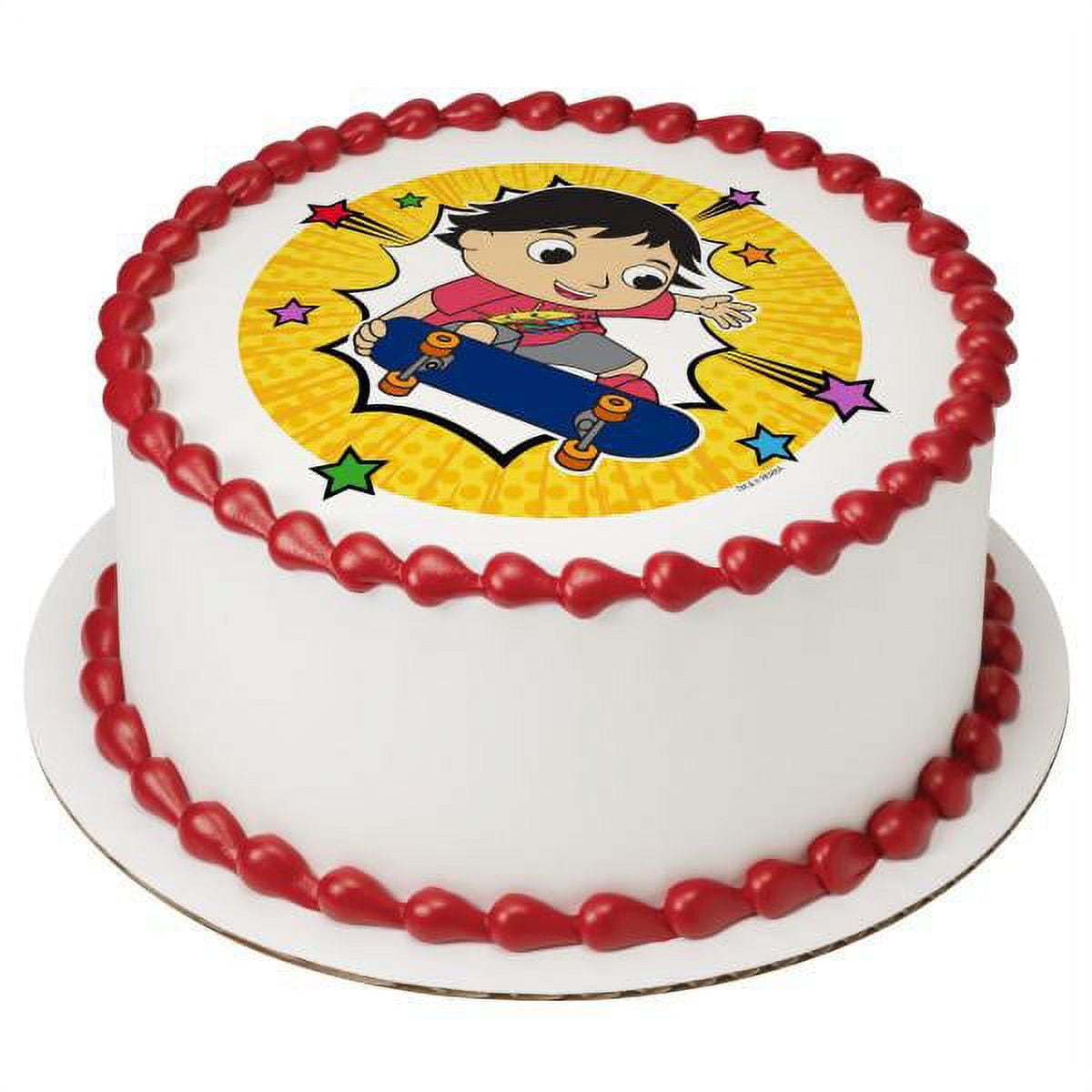 7.5" Round Pre-Cut Ryan's World Birthday Edible Image Cake Topper By ...