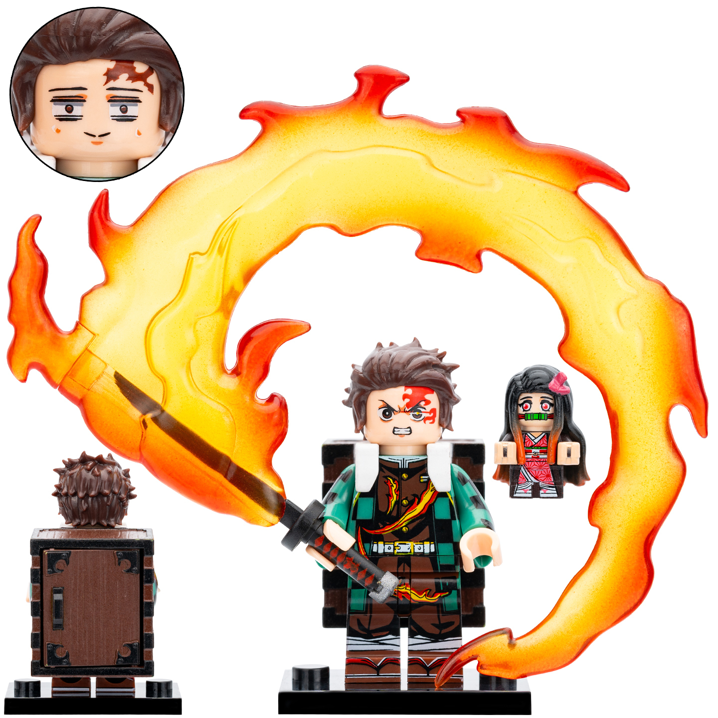 Demon Slayer Tanjiro Kamado (Sun Breathing) Minifigures Minifigs Toy ...