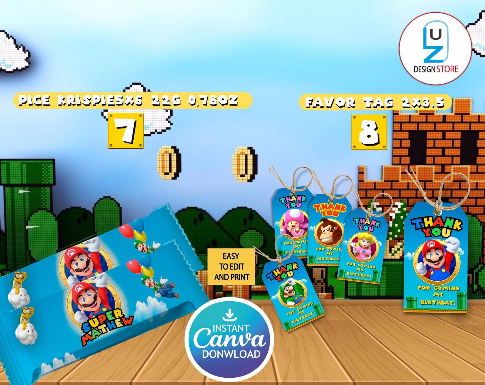 Super Mario Printables, Super Mario Decorations, Super Mario Birthday ...