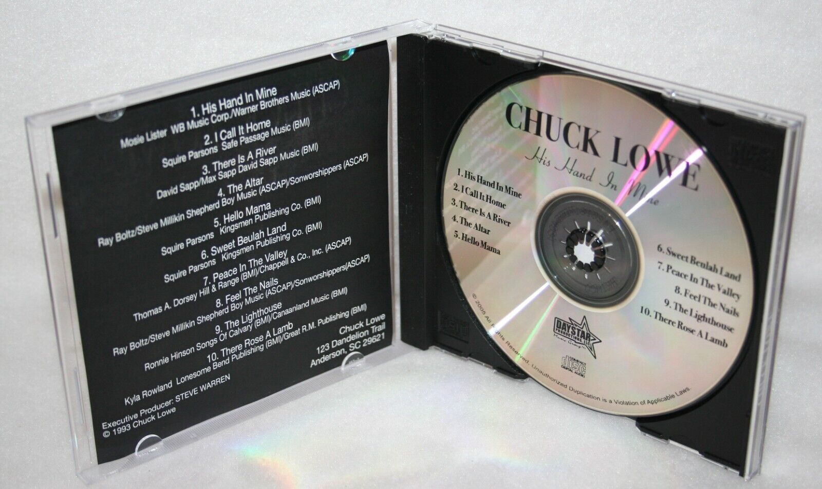 CHUCK LOWE His Hand In Mine CD 1993 Carolina Boys Quartet Singer ...