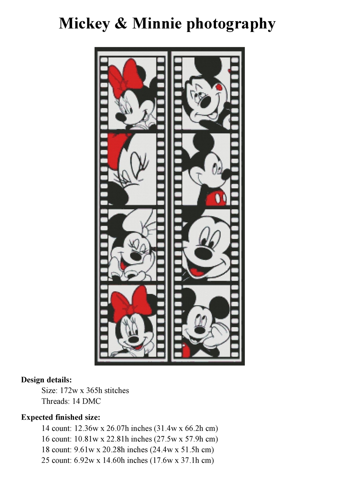 Disney Photography Mickey And Minnie Mouse Counted PDF Cross Stitch ...