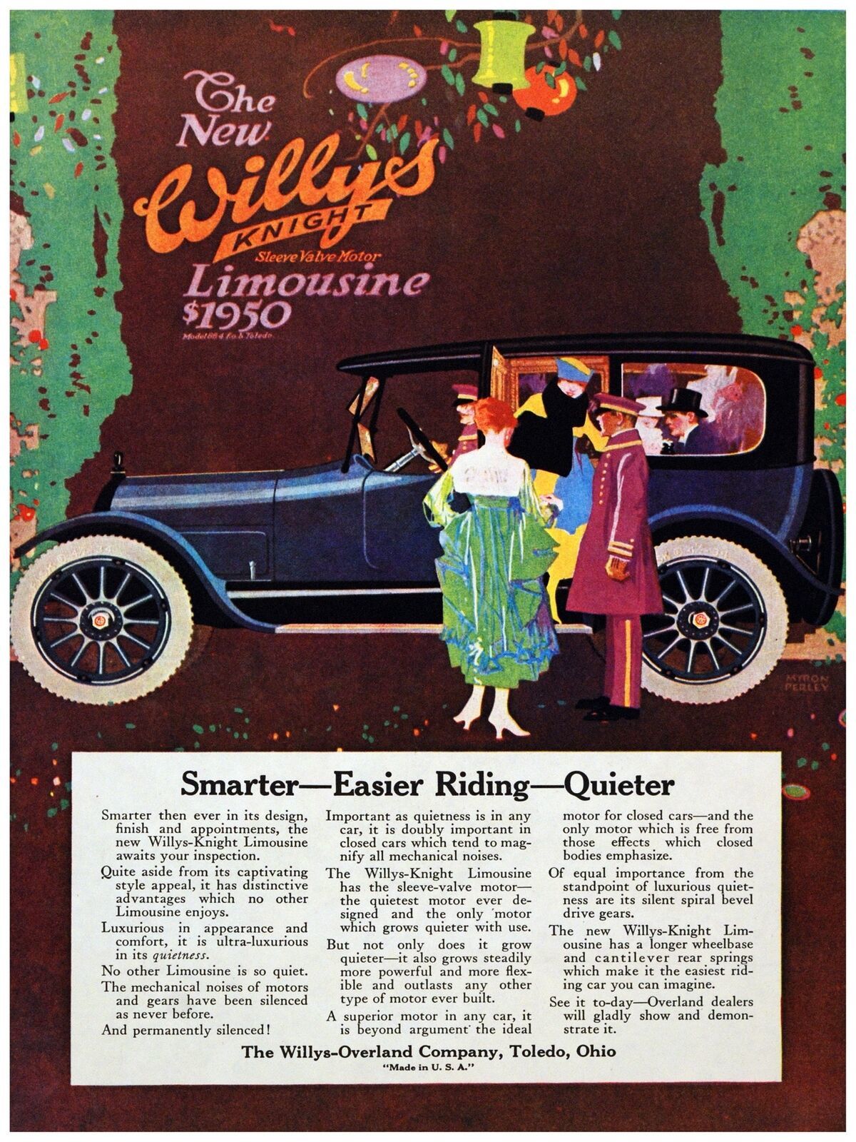 5052.New Willys Knight limousine.vintage car.POSTER.decor Home Office ...