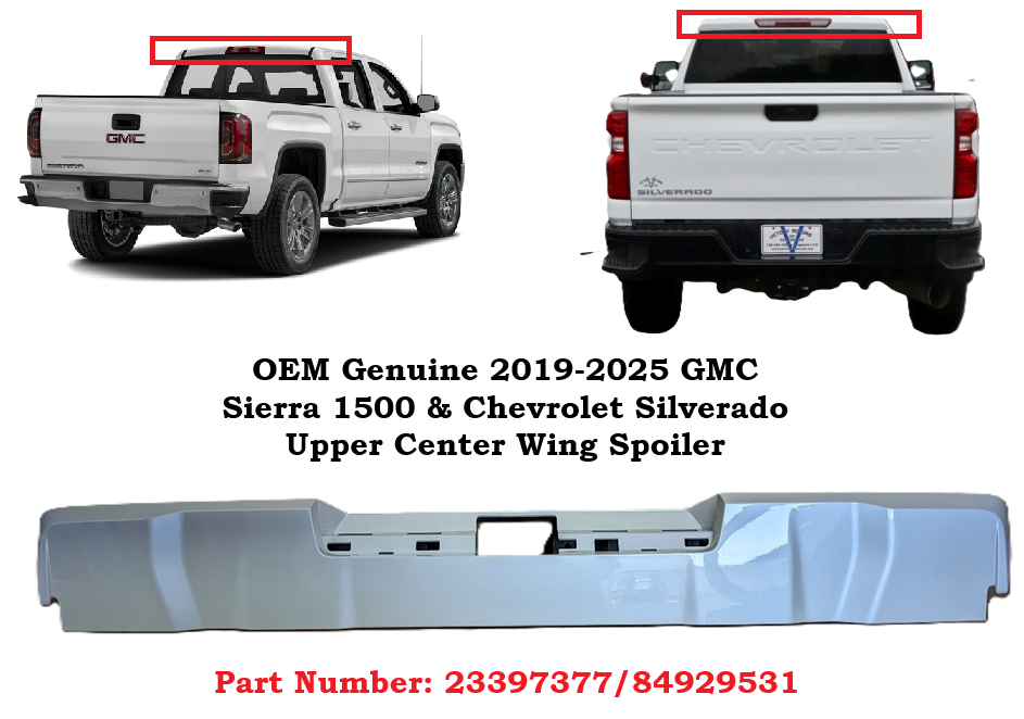 23397377 OEM 19-25 GMC Sierra Chevy Silverado 1500 Rear Upper Wing Roof ...
