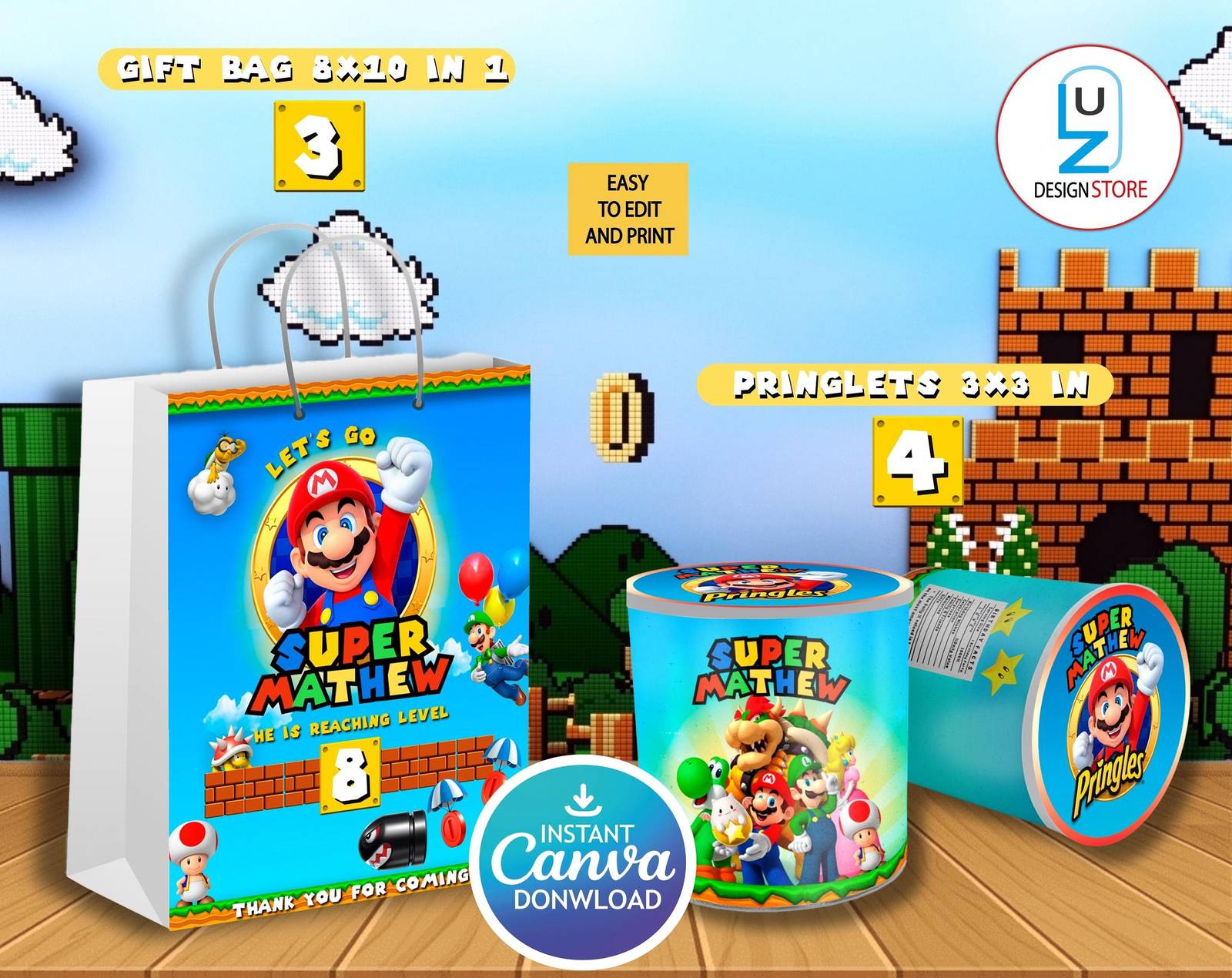 Super Mario Printables, Super Mario Decorations, Super Mario Birthday ...