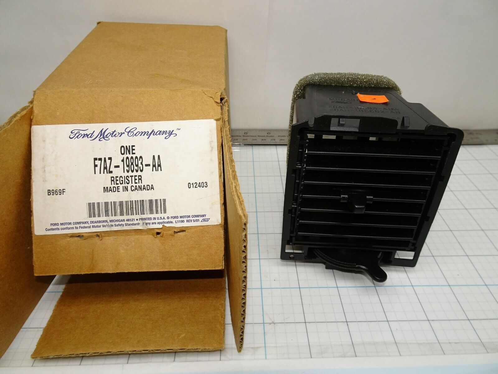 Ford F7AZ-19893-AA Register Louvre Heat Air Conditioner Duct OEM NOS ...