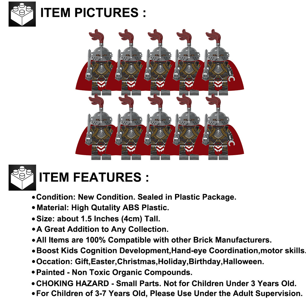 Medieval Knights Patron Knights 10pcs Minifigure Building Blocks ...
