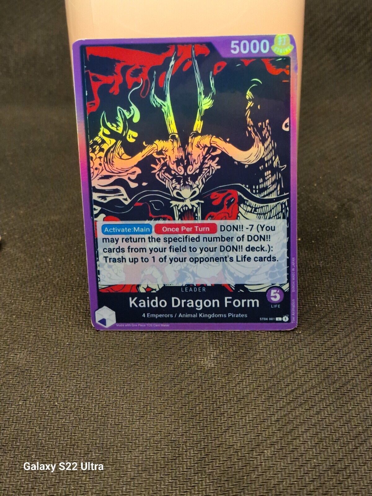One Piece TCG Kaido Custom Holographic Leader - show original title ...