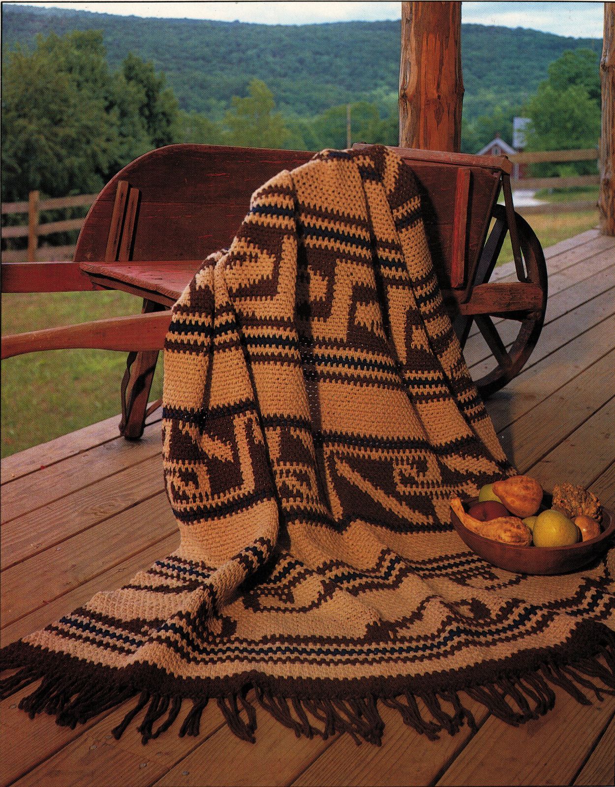 Crochet Southwest Firebird Native Indian Art Pottery Wisconsin Afghan ...