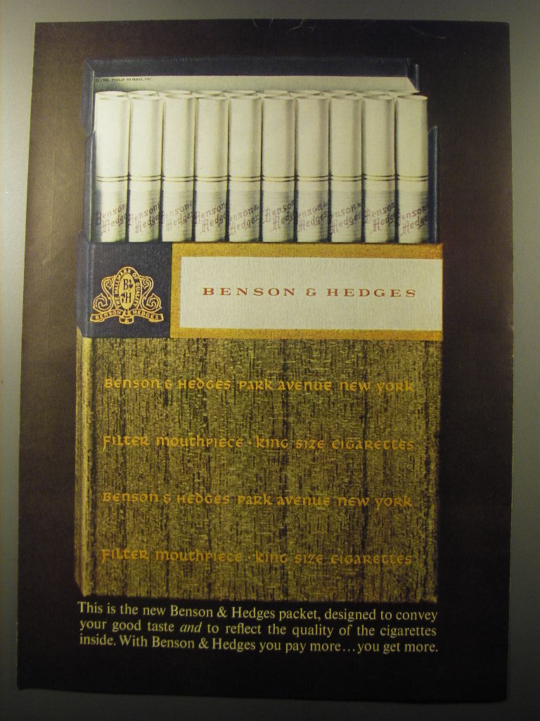1960 Benson & Hedges Cigarettes Ad - This is the new Benson & Hedges ...