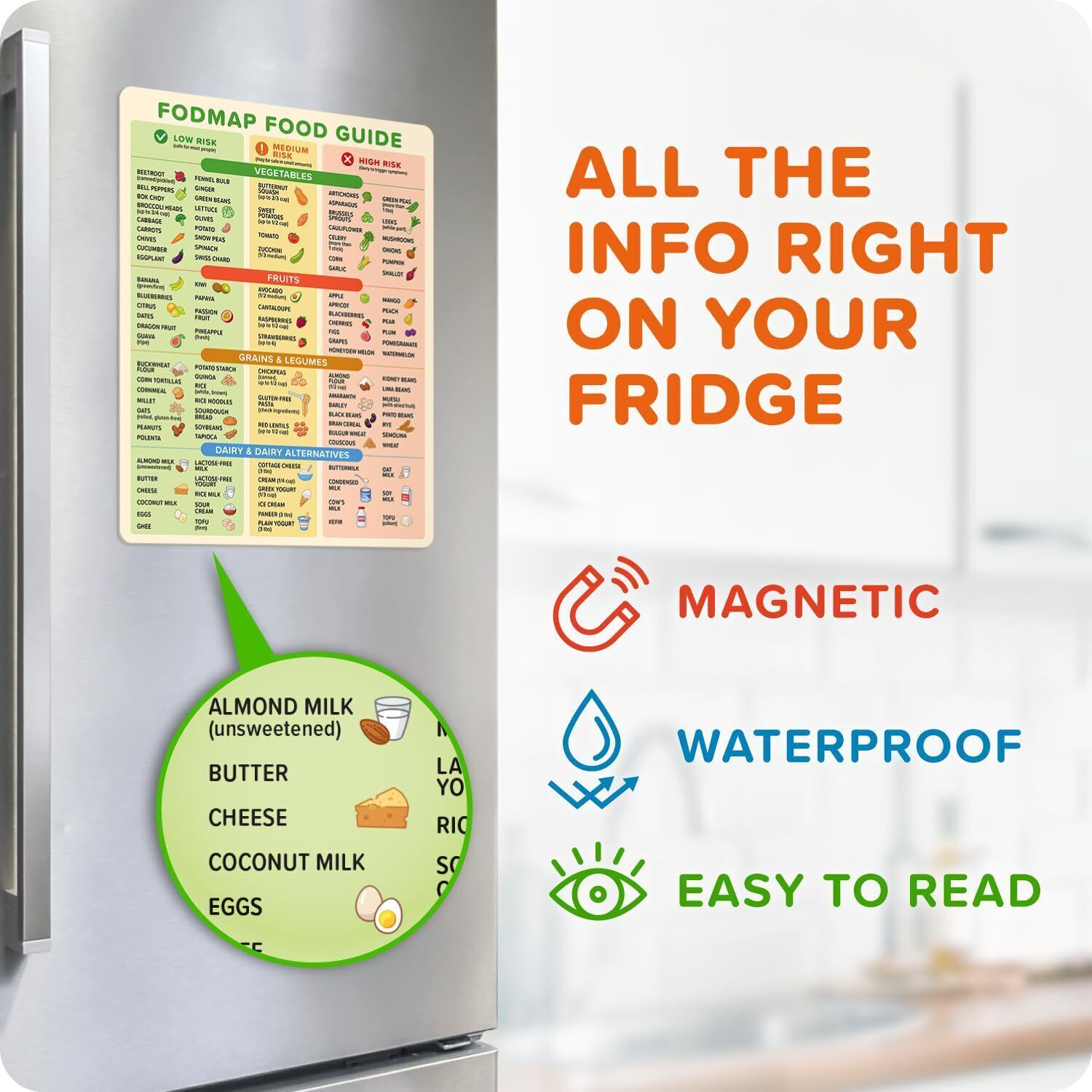 FODMAP Chart Fridge Magnet - Low FODMAP Food and 50 similar items