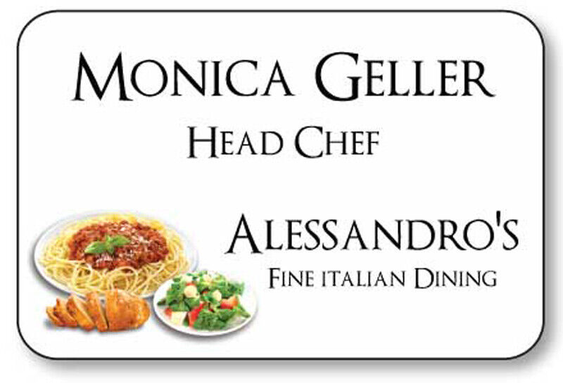 MONICA GELLER HEAD CHEF ON FRIENDS NAME BADGE PROP HALLOWEEN COSTUME ...