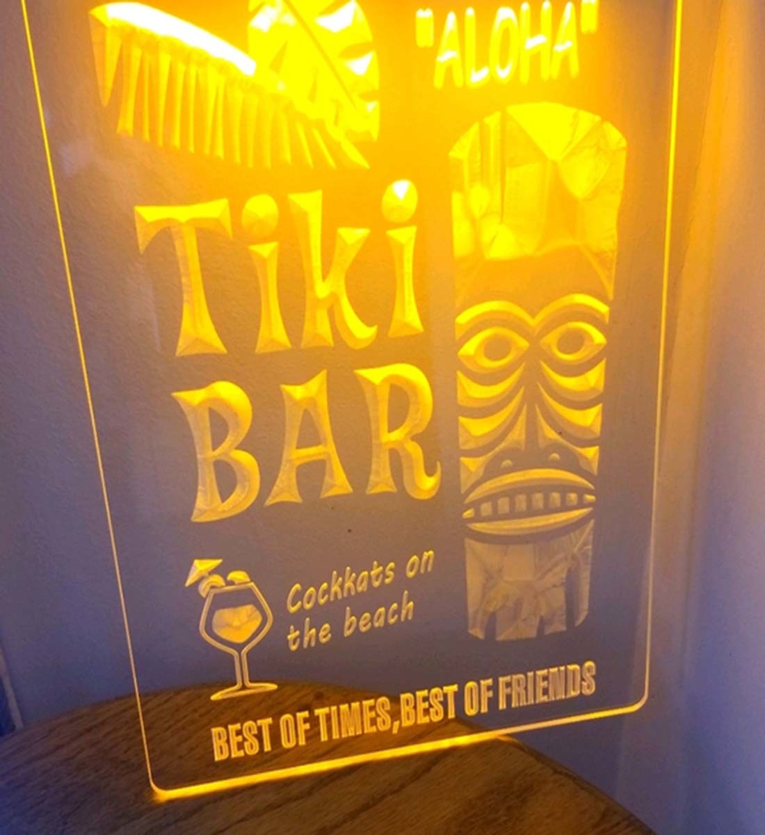 Aloha Tiki Bar Led Neon Sign Hang Wall Home Decor, Room, Craft Art ...