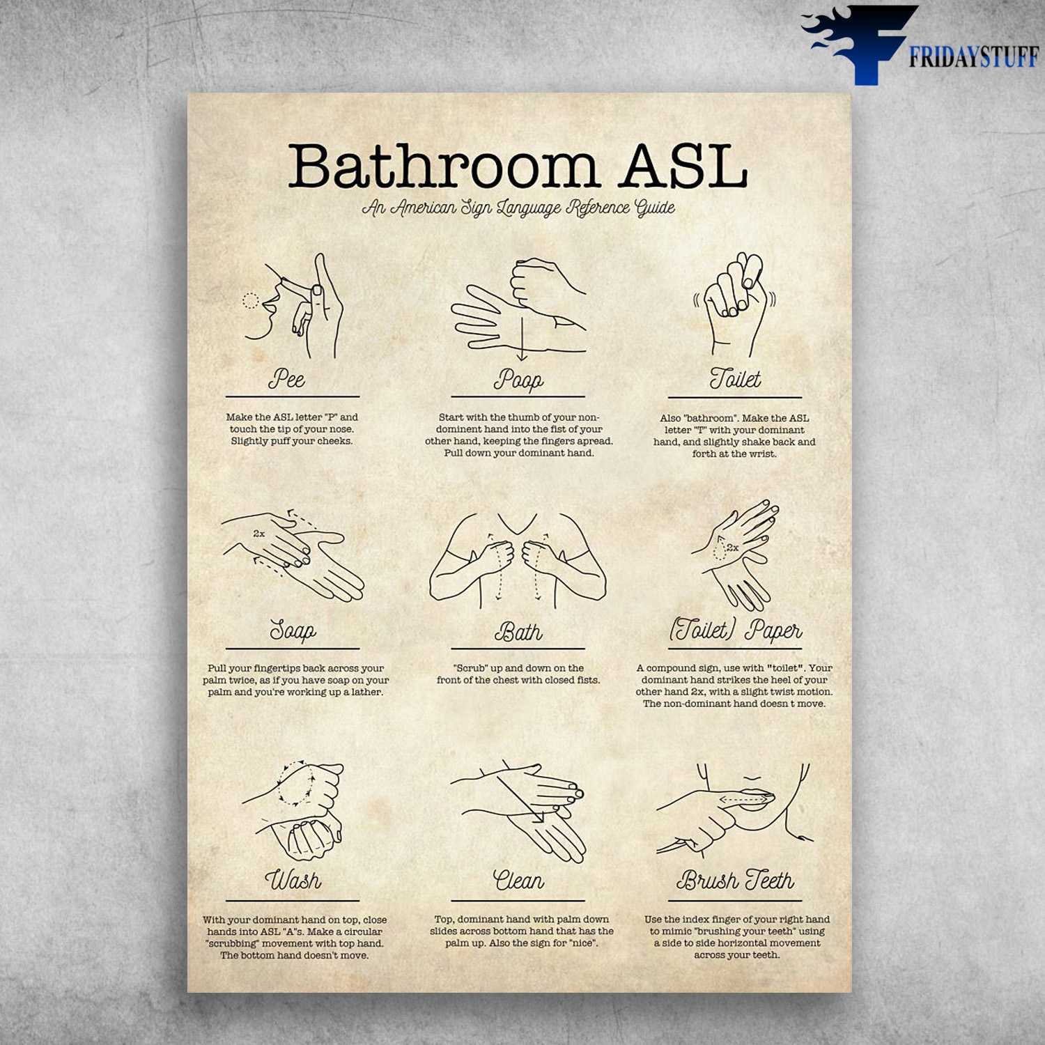 Sign Language Bathroom ASL An American Sign Language Reference Guide ...