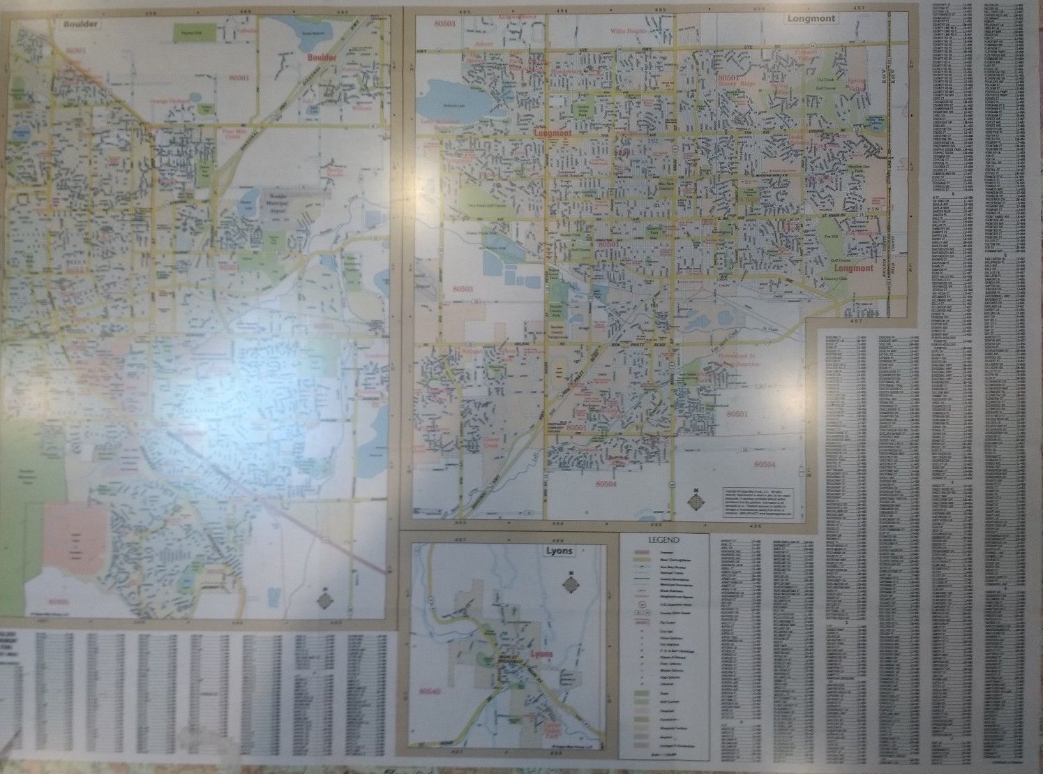 Boulder & Longmont Laminated Wall Map (K) - Maps & Atlases