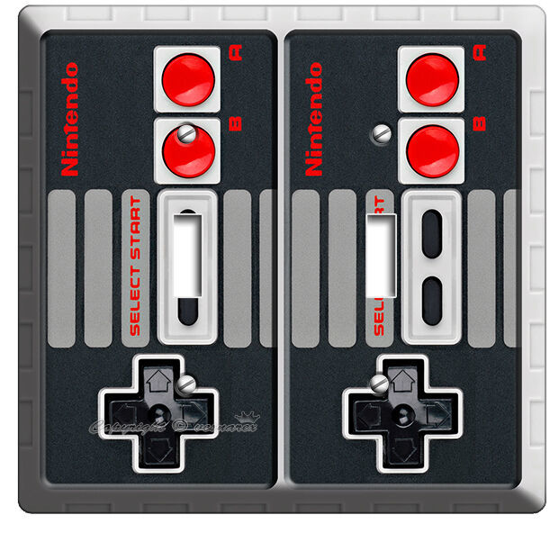 VIDEO GAME CONTROLLER CLASSIC NINTENDO NES 2 GANG LIGHT SWITCH WALL ...