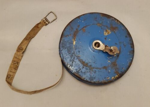 Blue Metal Case Tape Measure With Woven Tape Vintage Rip In Tape Works ...
