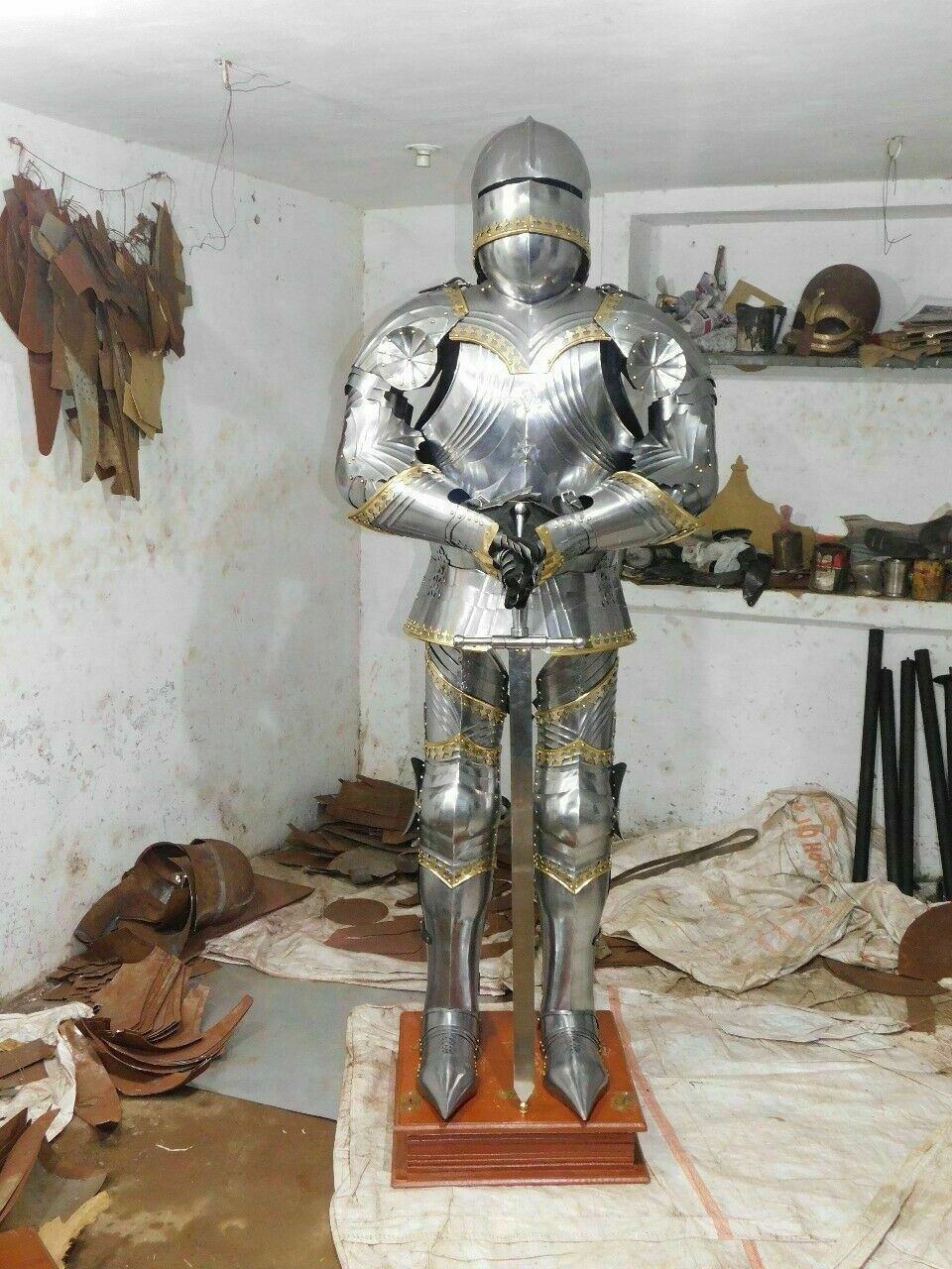 Medieval Halloween Costume Wearable Armor Suit Polish Metal - Armor ...