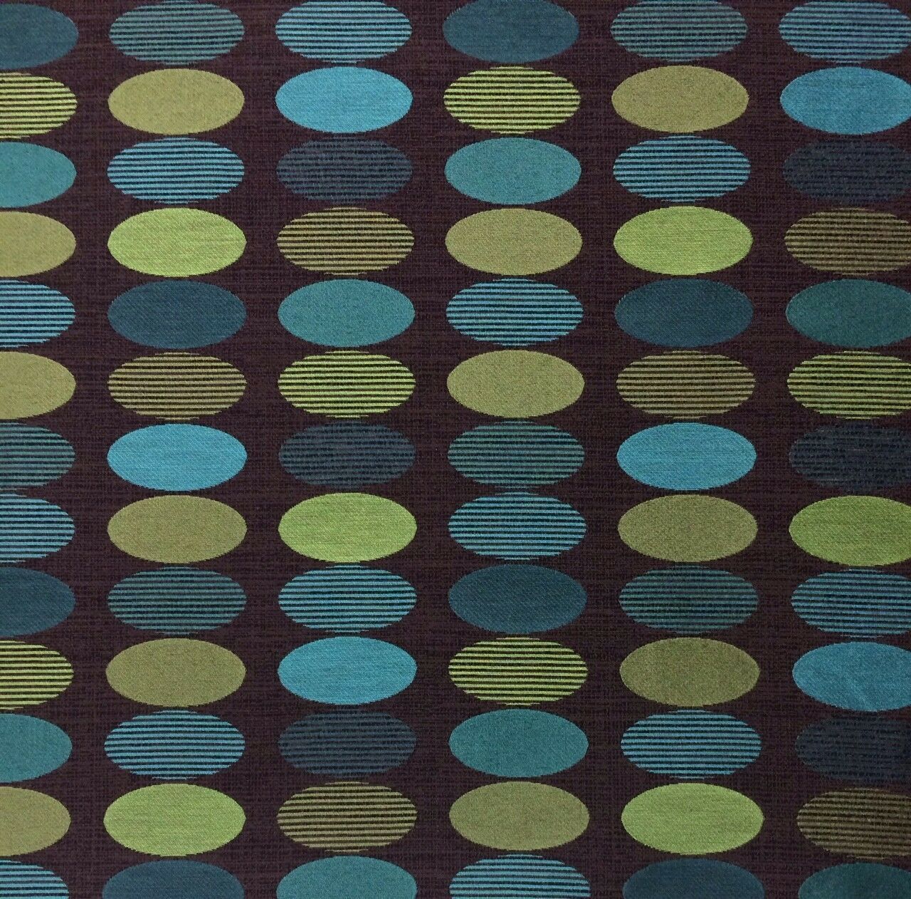 UNIKA VAEV BOUNCE BALL GEO BLUE OVALS SAGE GREEN HEAVY UPHOLSTERY ...