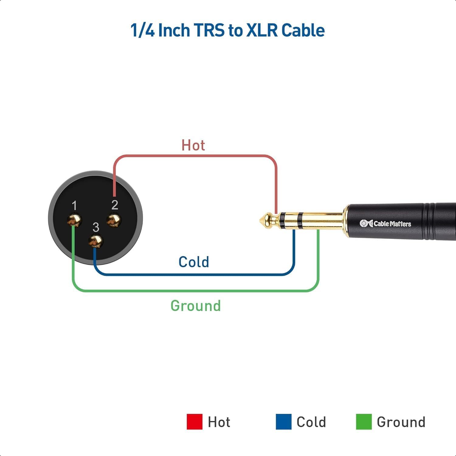 Cable Matters' 6.35Mm (1/4 Inch) Trs To Xlr Cable Is 25 Feet Long And ...