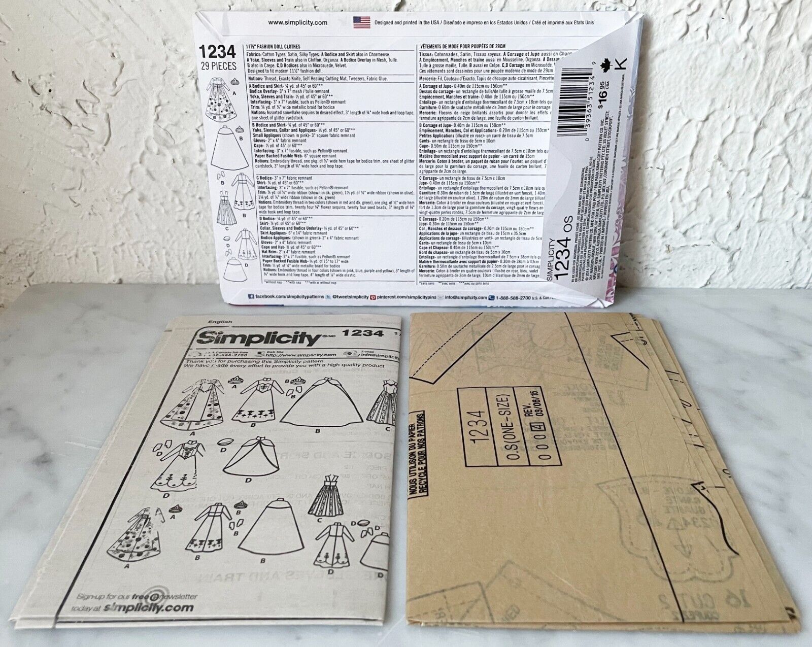 Simplicity Disney Frozen 11.5" Doll Clothes Top-Skirt-Cape Sewing ...